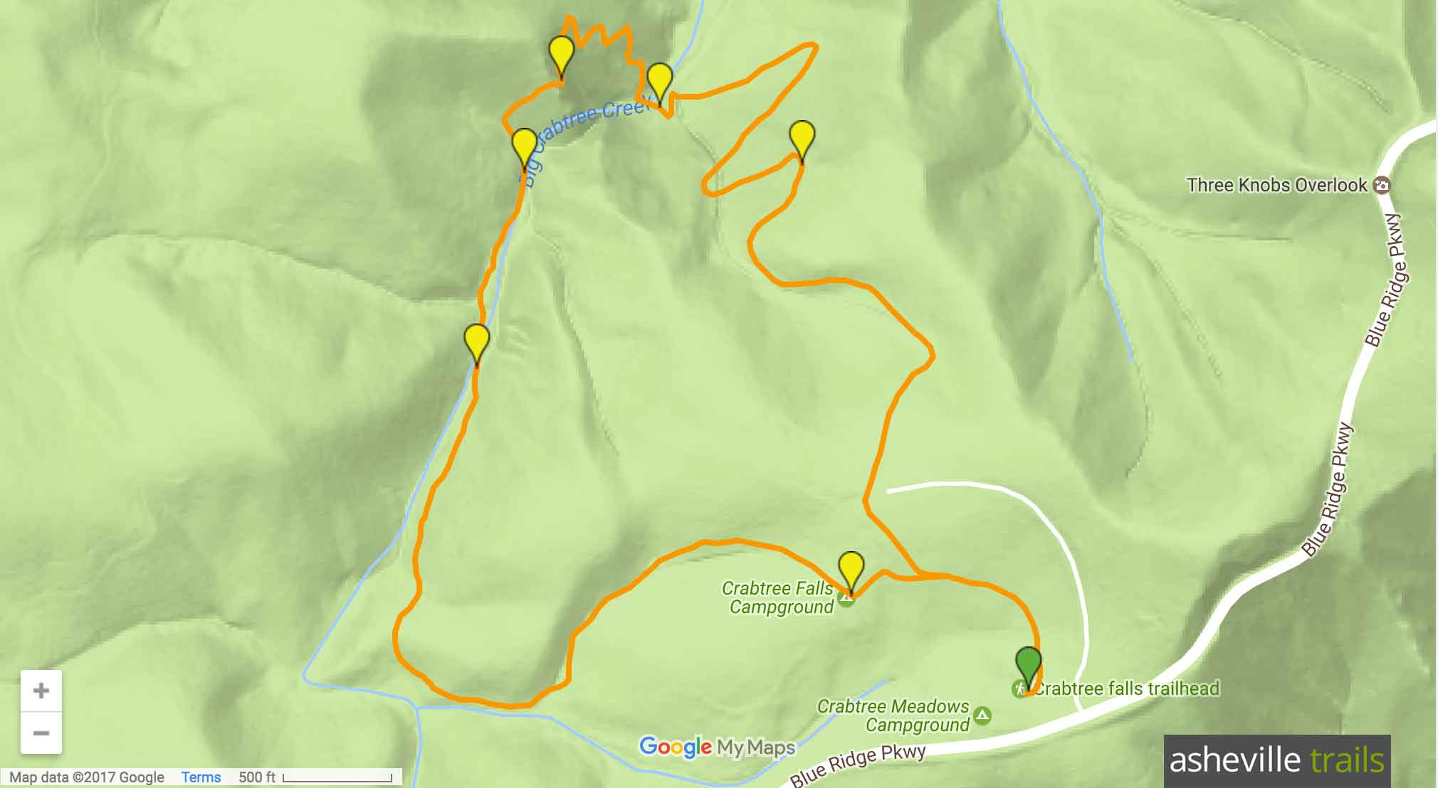Crabtree Falls Trail on the Blue Ridge Parkway in NC