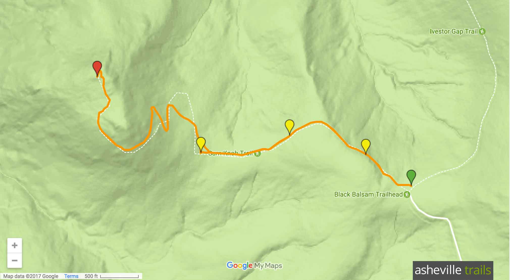 Sam Knob Trail on the Blue Ridge Parkway